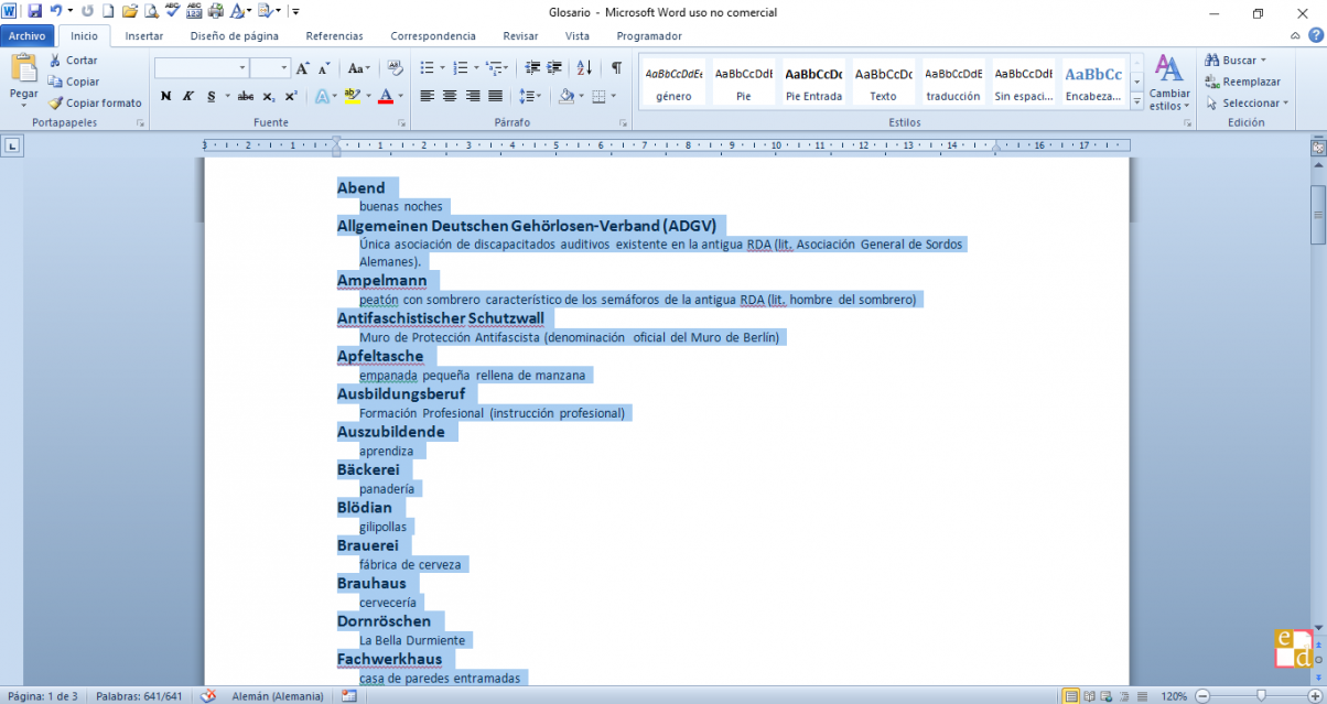 Insertar un glosario en Microsoft Word - Elena Álvarez - Esquinas Dobladas
